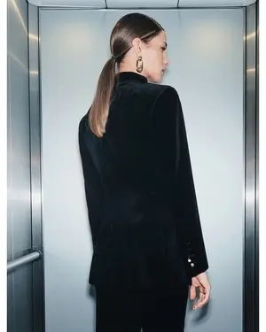 Marella Mlselica Velvet Blazer And Scarf