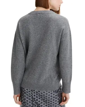 Marella Wool Cashmere Scarf Sweater - Medium Grey