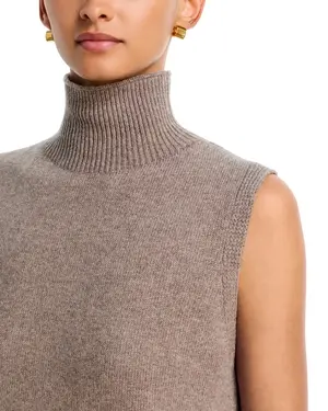 Brandon Maxwell The Bruno Wool & Cashmere Sleeveless Sweater - Truffle