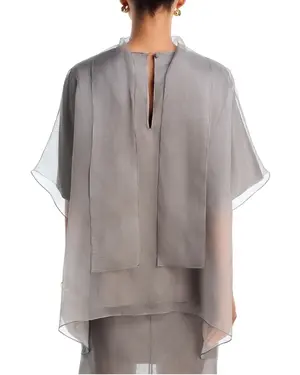 Brandon Maxwell The Cali Silk Organza Blouse