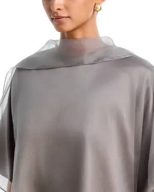 Brandon Maxwell The Cali Silk Organza Blouse
