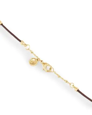 ANABEL ARAM Milos Beaded Necklace, 16-17 - Gold/leather