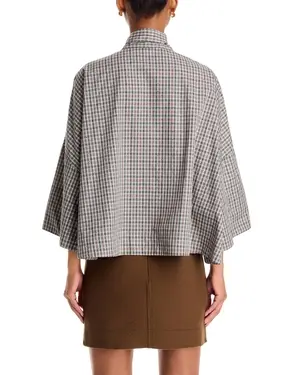 Essentiel Antwerp Plaid Bow Detail Top With Rhinestones