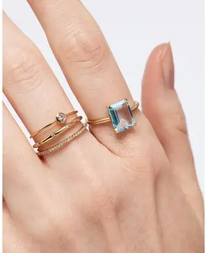 ANA LUISA Solid Yellow Gold Topaz Spritz Ring