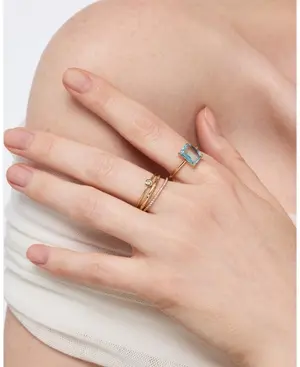 ANA LUISA Solid Yellow Gold Topaz Spritz Ring