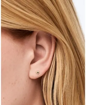 ANA LUISA Solid Yellow Heart Flatback Studs