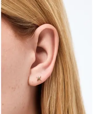 ANA LUISA Solid Yellow X Flatback Studs