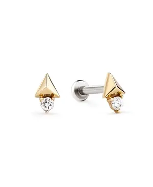 ANA LUISA Solid Yellow Lab-grown Diamond Pyramid Flatback Studs - Gold