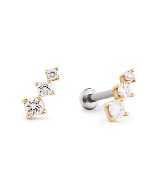 ANA LUISA Solid Yellow Lab-grown Diamond Crawler Flatback Studs - Gold