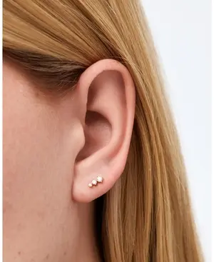 ANA LUISA Solid Yellow Lab-grown Diamond Crawler Flatback Studs