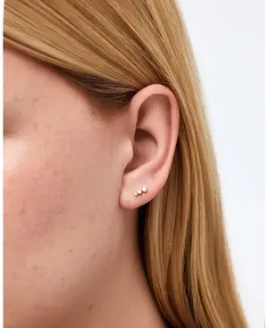ANA LUISA Solid Yellow Lab-grown Diamond Crawler Flatback Studs