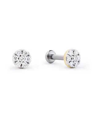 ANA LUISA Solid Yellow Lab-grown Diamond Circle Flatback Studs - Gold