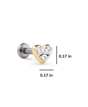 ANA LUISA Solid Yellow Lab-grown Diamond Heart Flatback Studs