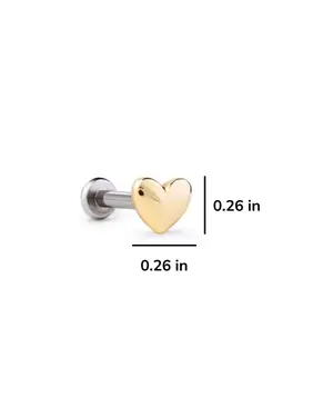 ANA LUISA Solid Yellow Heart Flatback Single Stud
