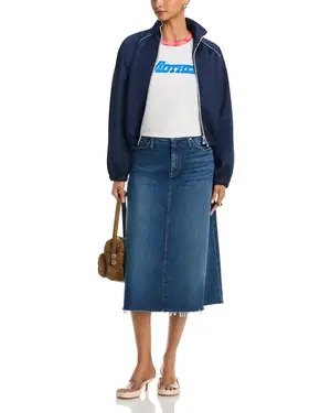 MOTHER The Circle Denim Midi Skirt