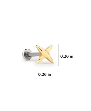 ANA LUISA Solid Yellow X Flatback Single Stud