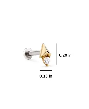 ANA LUISA Solid Yellow Lab-grown Diamond Pyramid Flatback Single Stud