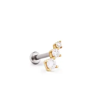 ANA LUISA Solid Yellow Lab-grown Diamond Crawler Flatback Single Stud - Gold