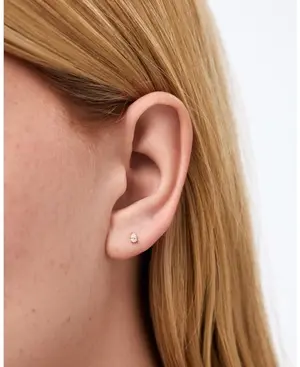 ANA LUISA Solid Yellow Lab-grown Diamond Pear Flatback Single Stud