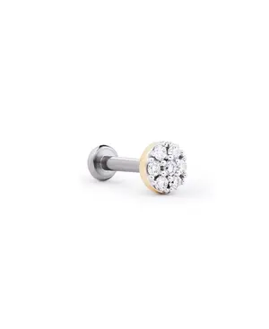 ANA LUISA Solid Yellow Lab-grown Diamond Circle Flatback Single Stud - Gold