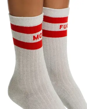 MOTHER The Halfstep Striped Cuff Socks