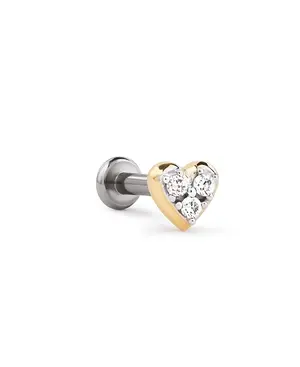 ANA LUISA Solid Yellow Lab-grown Diamond Heart Flatback Single Stud - Gold