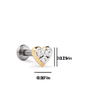 ANA LUISA Solid Yellow Lab-grown Diamond Heart Flatback Single Stud