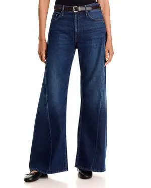 MOTHER The Lemon Twist High Rise Wide Leg Jeans - Fresh Squeezed
