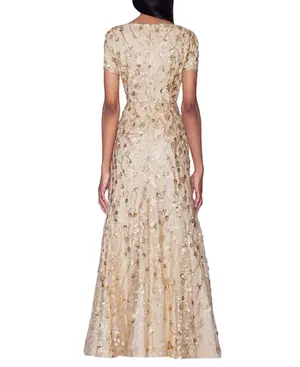 Shani V-neck Embroidered Gown