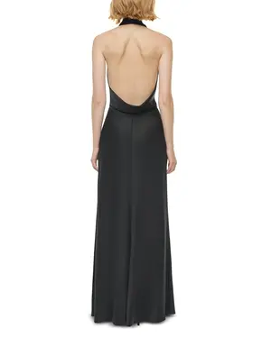 Simkhai Reannon" Draped Halterneck Satin Gown