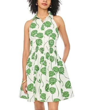1.State Smocked Waist Cotton Dress - Moss