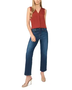 Vince Camuto V-neck Sleeveless Button Front Top