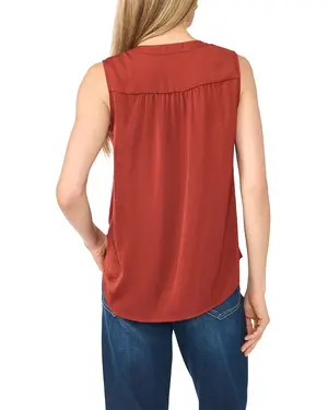 Vince Camuto V-neck Sleeveless Button Front Top