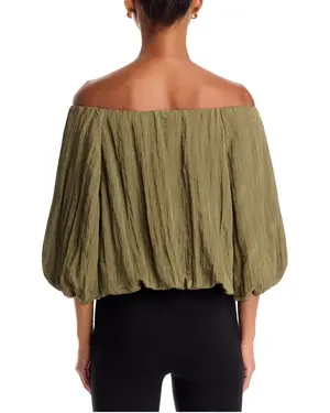 Simkhai Anni Off-the-shoulder Blouson Top - Sea Turtle