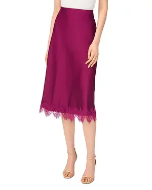 CECE DUPRAZ Satin Midi Skirt - Deep Mulberry