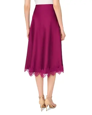 CECE DUPRAZ Satin Midi Skirt - Deep Mulberry