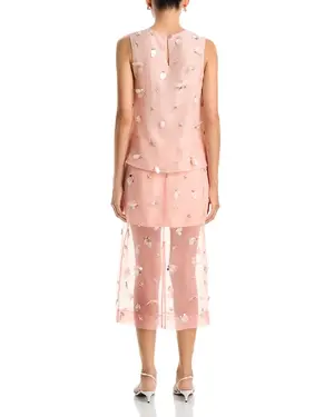 Simkhai Delilah Silk Embellished Midi Skirt