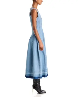 Simkhai Arin Zip Up Denim Midi Dress