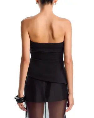 Simkhai Emerson Ruched Taffeta Bustier Top