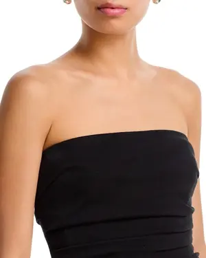 Simkhai Emerson Ruched Taffeta Bustier Top