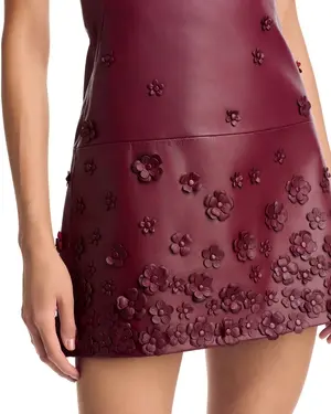 Simkhai Talen Floral Leather Mini Dress