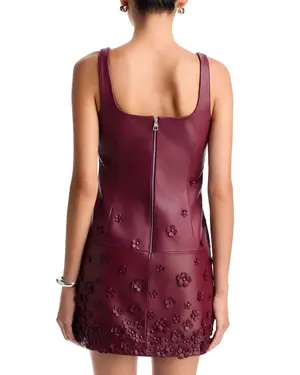 Simkhai Talen Floral Leather Mini Dress