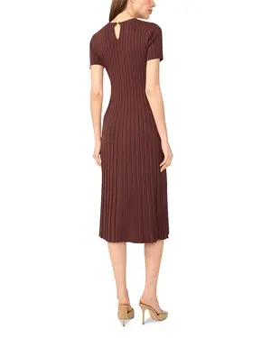CECE DUPRAZ Necklace Trim Knit Midi Dress