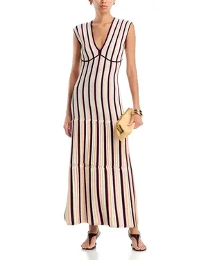 Simkhai Lianne V Neck Knit Midi Dress