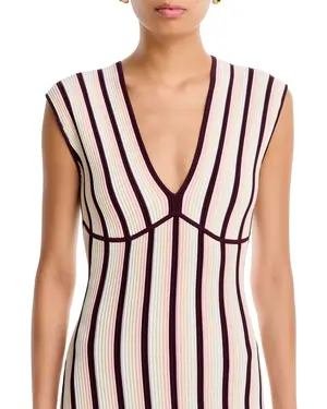 Simkhai Lianne V Neck Knit Midi Dress