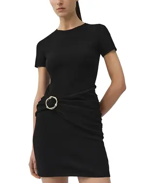 Simkhai Leni Short Sleeve Mini Dress - Black