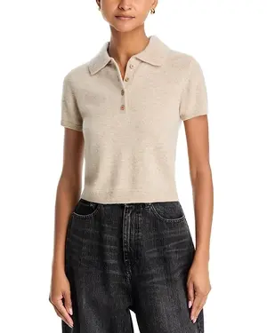 Simkhai Twila Cashmere Polo Sweater - Stone