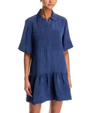 Simkhai Cris Mini Shirt Dress - Midnight