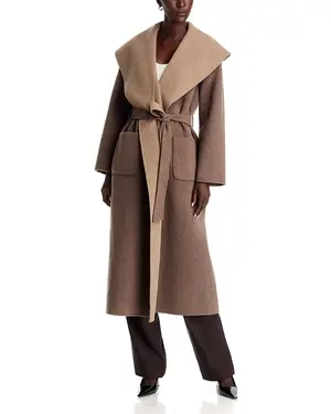 Simkhai Allura Reversible Belted Coat - Mushroom Multi