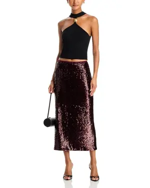 Simkhai Nikki Sequin Midi Skirt